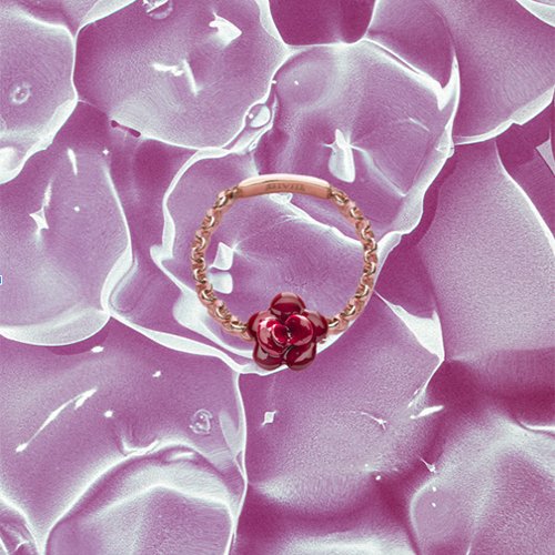 Bouquet Chain Ring in Cherry