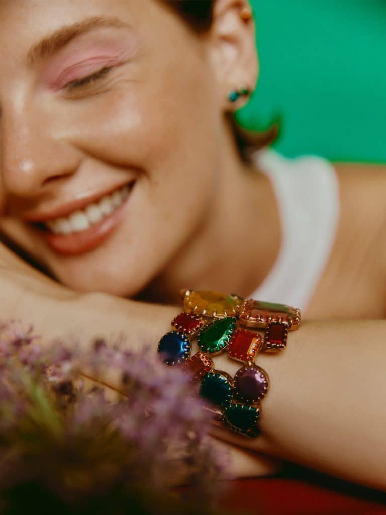 Rainbow Cuff Bracelet in Bronze and Multicolour - Madina Visconti